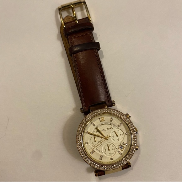 Michael Kors | Accessories | Michael Kors Leather Band Watch Mk2249 ...